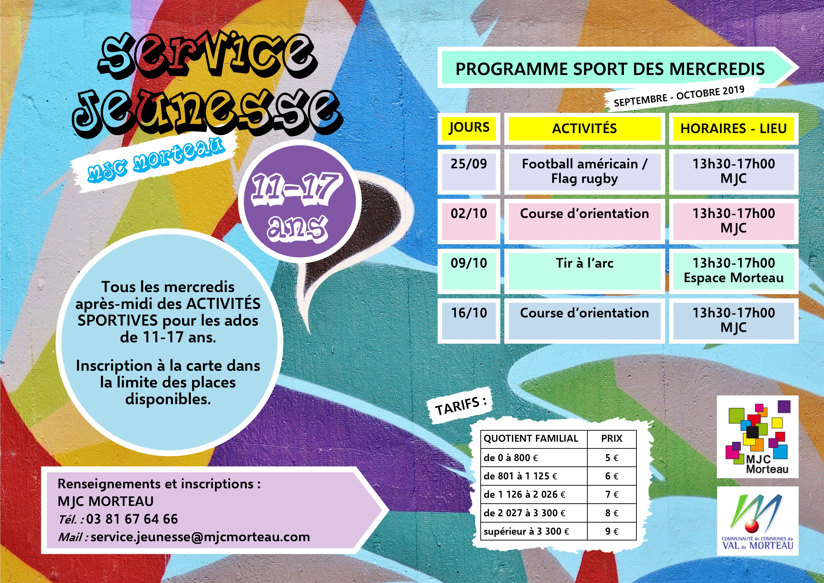 AFFICHE MERCREDIS SEPT-OCT 2019 | MJC MORTEAU AFFICHE MERCREDIS SEPT-OCT 2019 | MJC MORTEAU